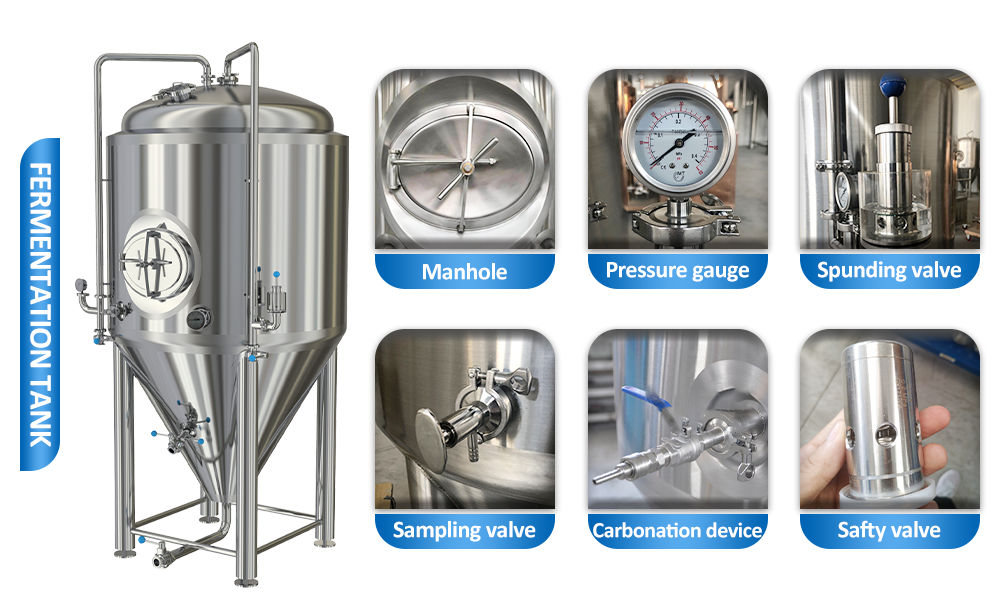 500L Fermentation Tank - Buy Fermentation tank, Conical fermenter ...