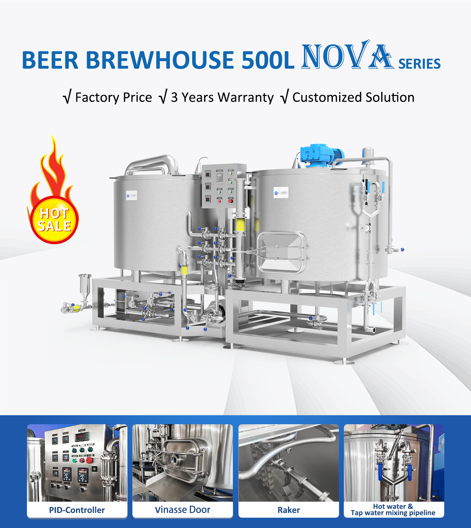 500L Brewhouse - Buy Beer brewing equipment, brewhouse, beer mashing ...